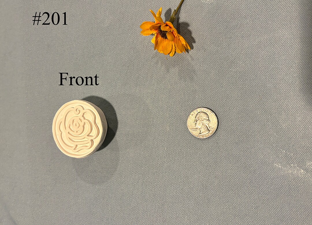 Bisque Rose Stamp, Handmade Pottery Stamp, Rose Design Stamp # 201 ...