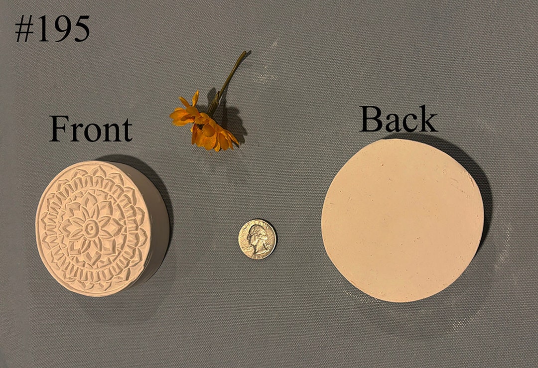 Ceramic Mandala Stamp, Handmade Pottery Stamp, Bisque Ceramic Stamp ...