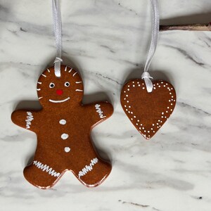 Gingerbread Man & Heart Christmas Ornaments Christmas Holiday Home ...