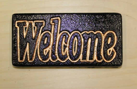 Concrete MOLD that makes a Welcome sign for home decor home | Etsy