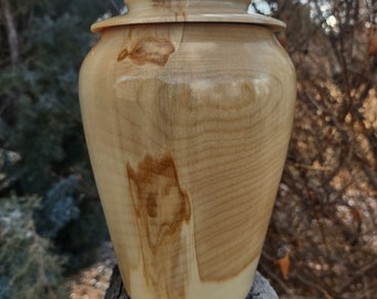 Pistachio Urn With Threaded Lid / Cabochon / Adult Ashes / Large / Cremation / Lathe-turned ...