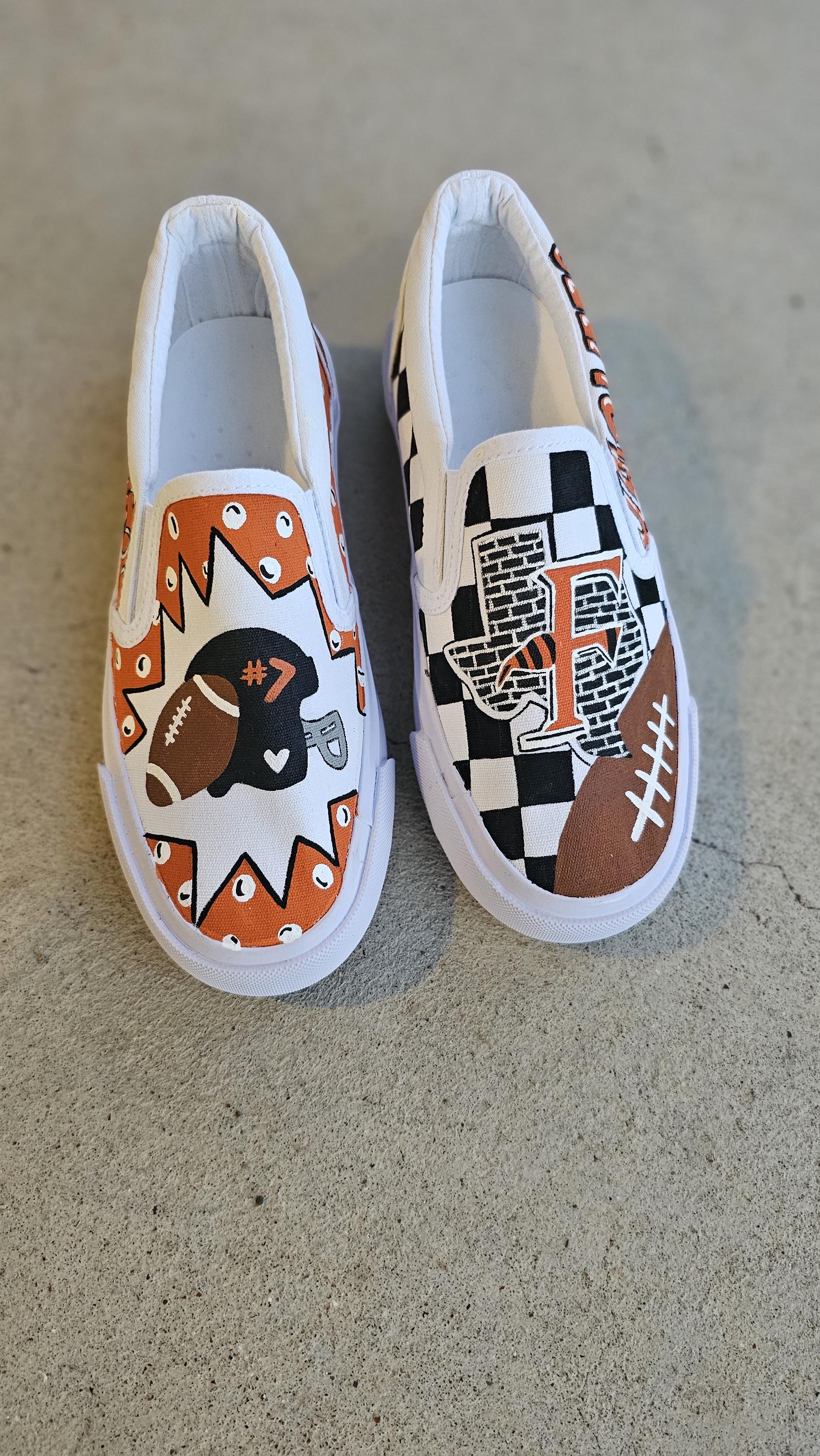Custom Hand-painted Spirit Shoes | Personalized Checkered Team Sneakers ...