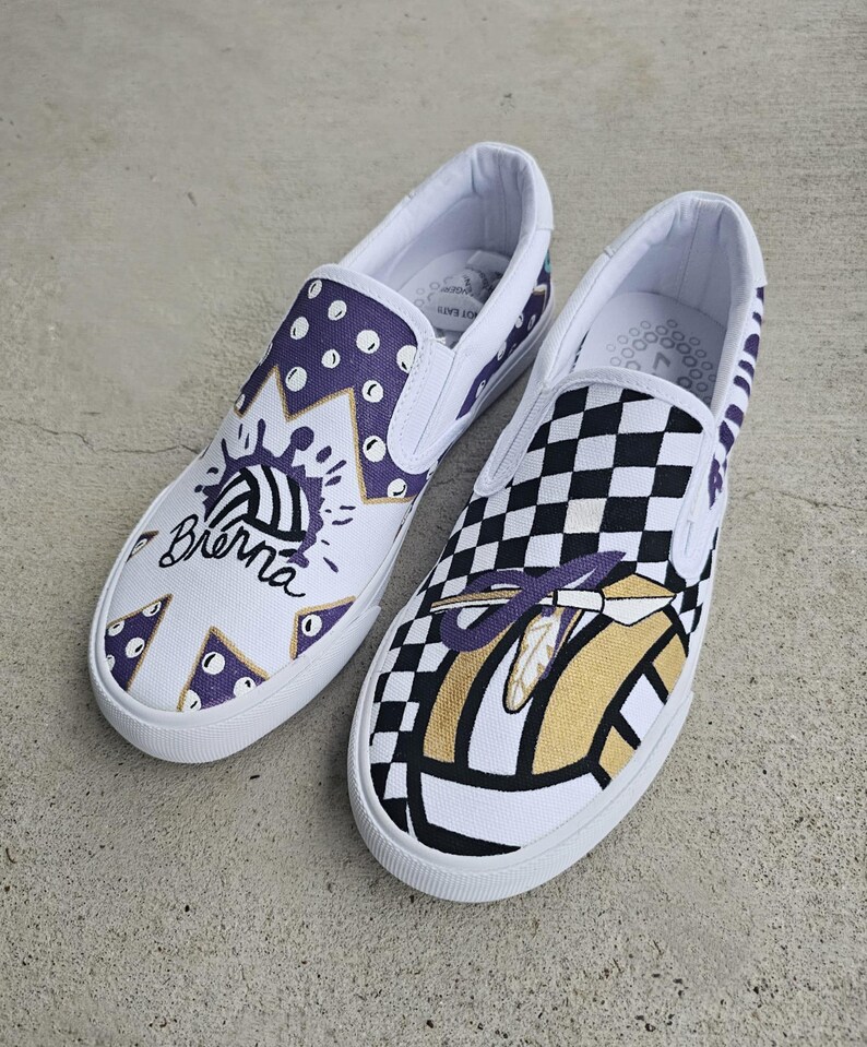 Custom Hand-painted Spirit Shoes | Personalized Checkered Team Sneakers ...