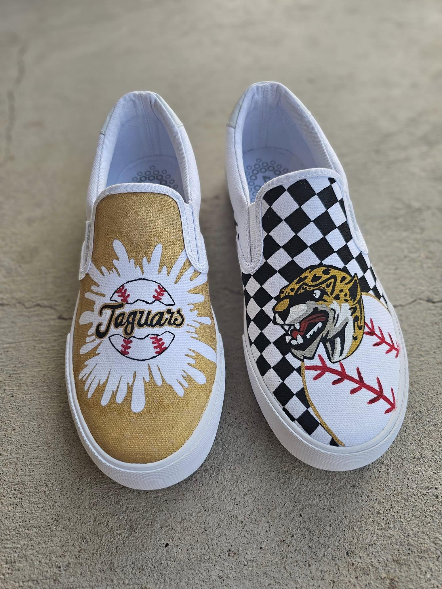 Custom Hand-painted Spirit Shoes | Personalized Checkered Team Sneakers ...
