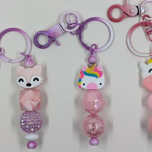 Beaded Animal Keychain, Fox, Unicorn, Cow Purse Charm - Etsy
