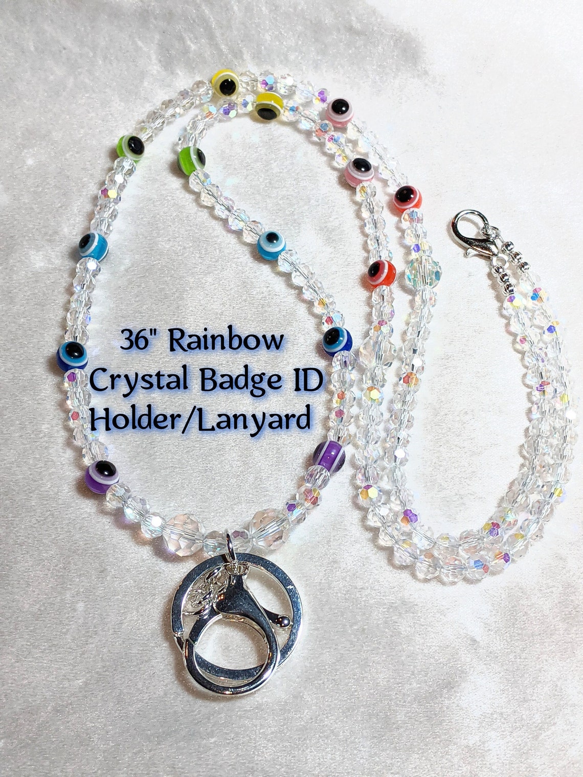 Sale Rainbow Evil Eyes Badge I.D. Bling Designer Lanyard - Etsy