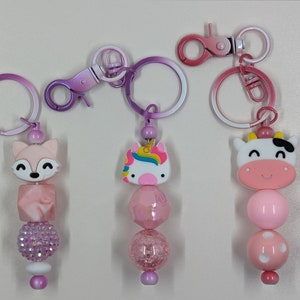 Beaded Animal Keychain, Fox, Unicorn, Cow Purse Charm - Etsy