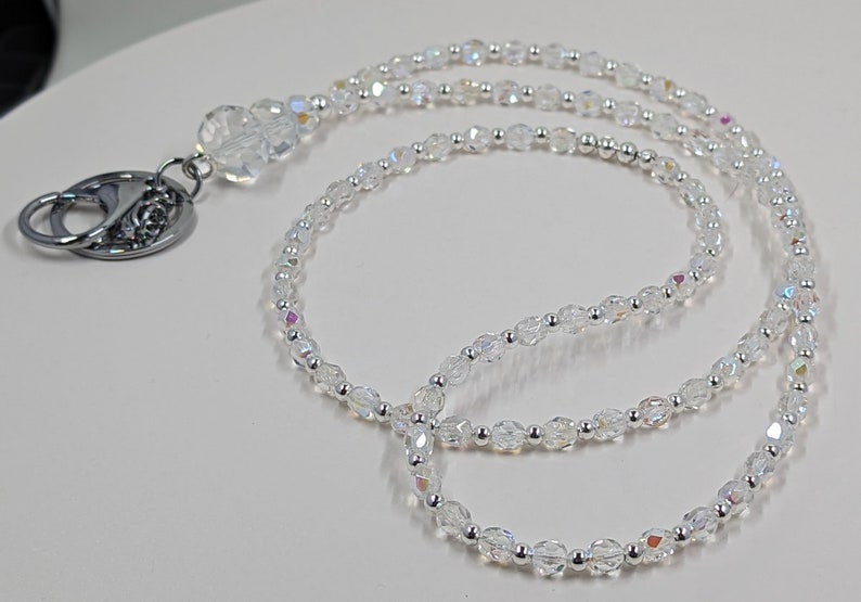 Lanyard Handmade AB Crystal-sparkling Badge Holder, 36" Chain Gift - Etsy