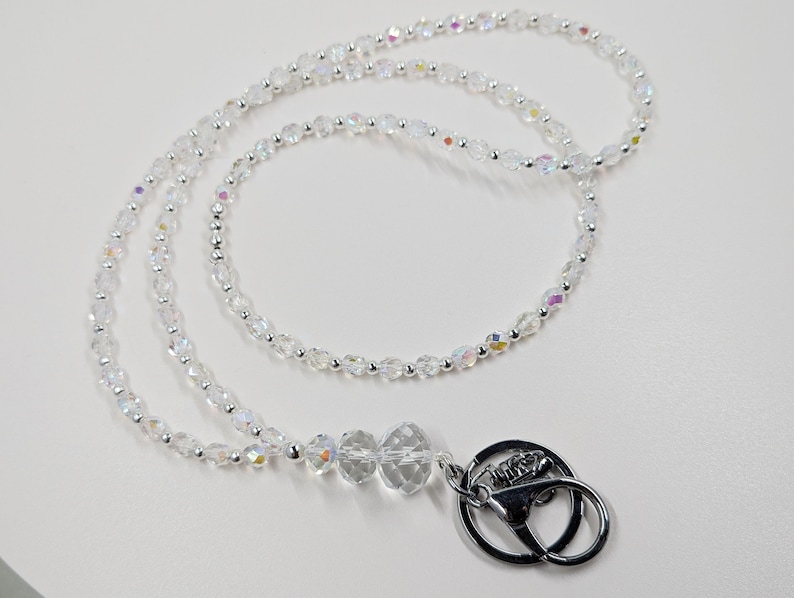 Lanyard Handmade AB Crystal-sparkling Badge Holder, 36" Chain Gift - Etsy