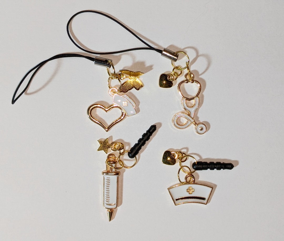 Medical Charm: Nurse, Stethoscope, Syringe - Phone Charm, Keychain or ...