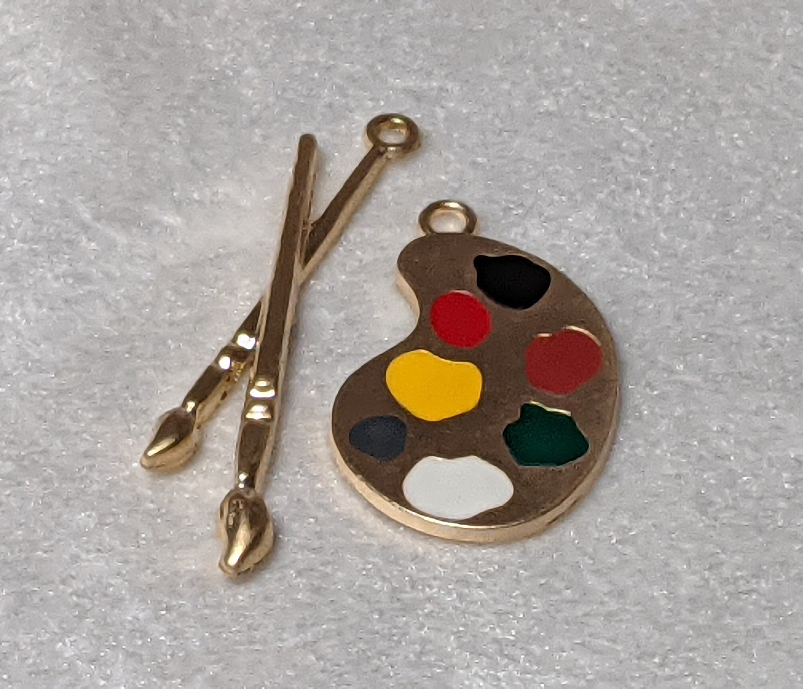 Paint Palette Charm: Artist Brush Keychain, Zipper Pull, Phone Plug - Etsy
