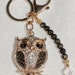 Keyring Owl Bling Black & Clear Rhinestones Personalize Name Gold ...