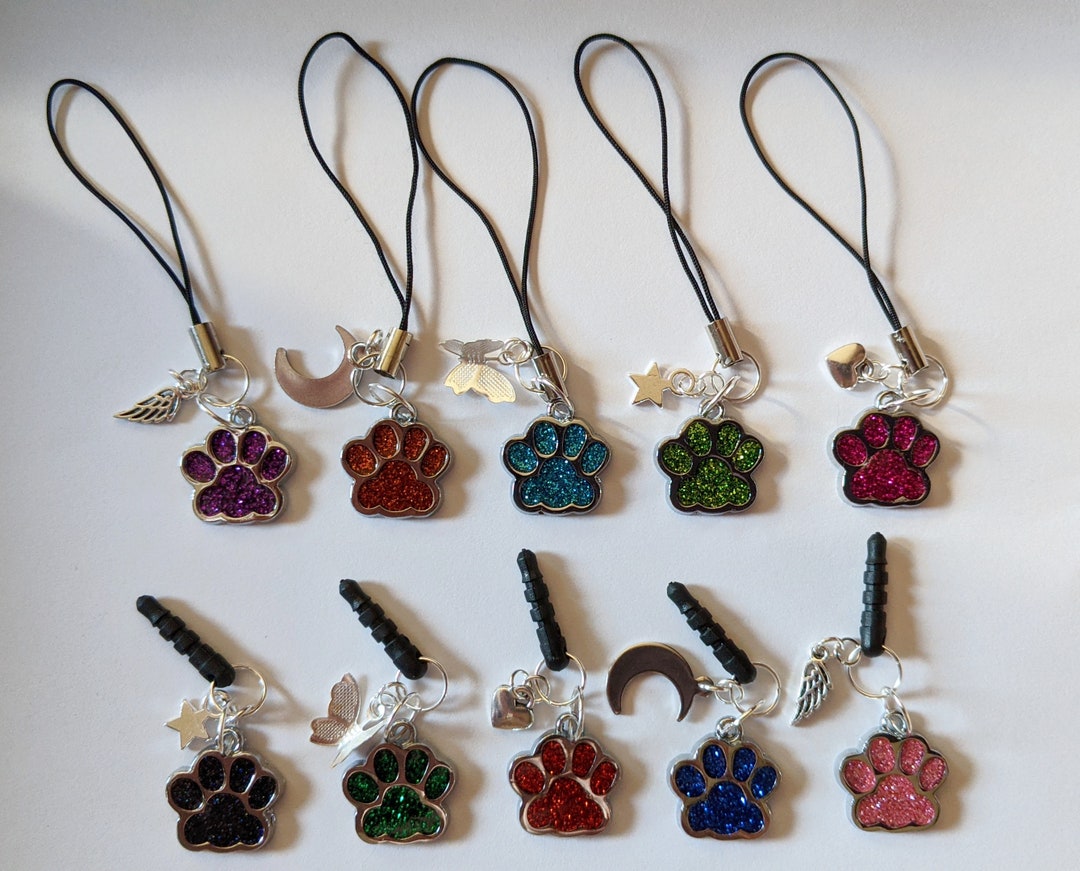 Cell Phone Charm Dust Plug Keychain 3.5mm Audio Jack or Strap Colorful ...