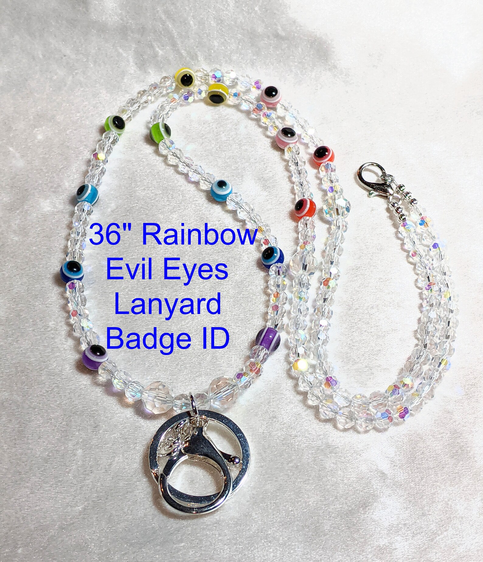 Sale Rainbow Evil Eyes Badge I.D. Bling Designer Lanyard - Etsy