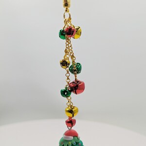 Cell Phone Charm Christmas Tree Lanyard Dust Plug Keychain Jingle Bells ...