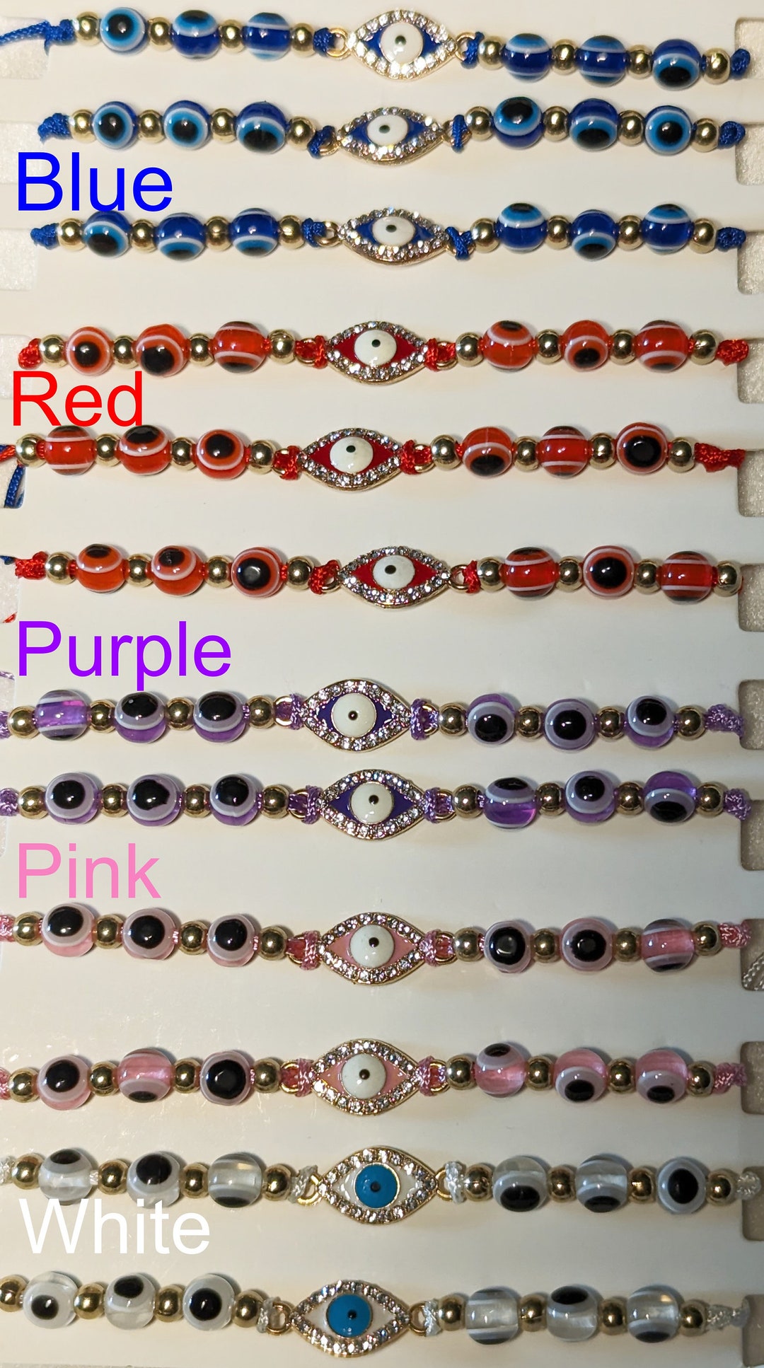 Bracelet Evil Eye Friendship Pick Color Rhinestones Evil Eye Charm Gift ...