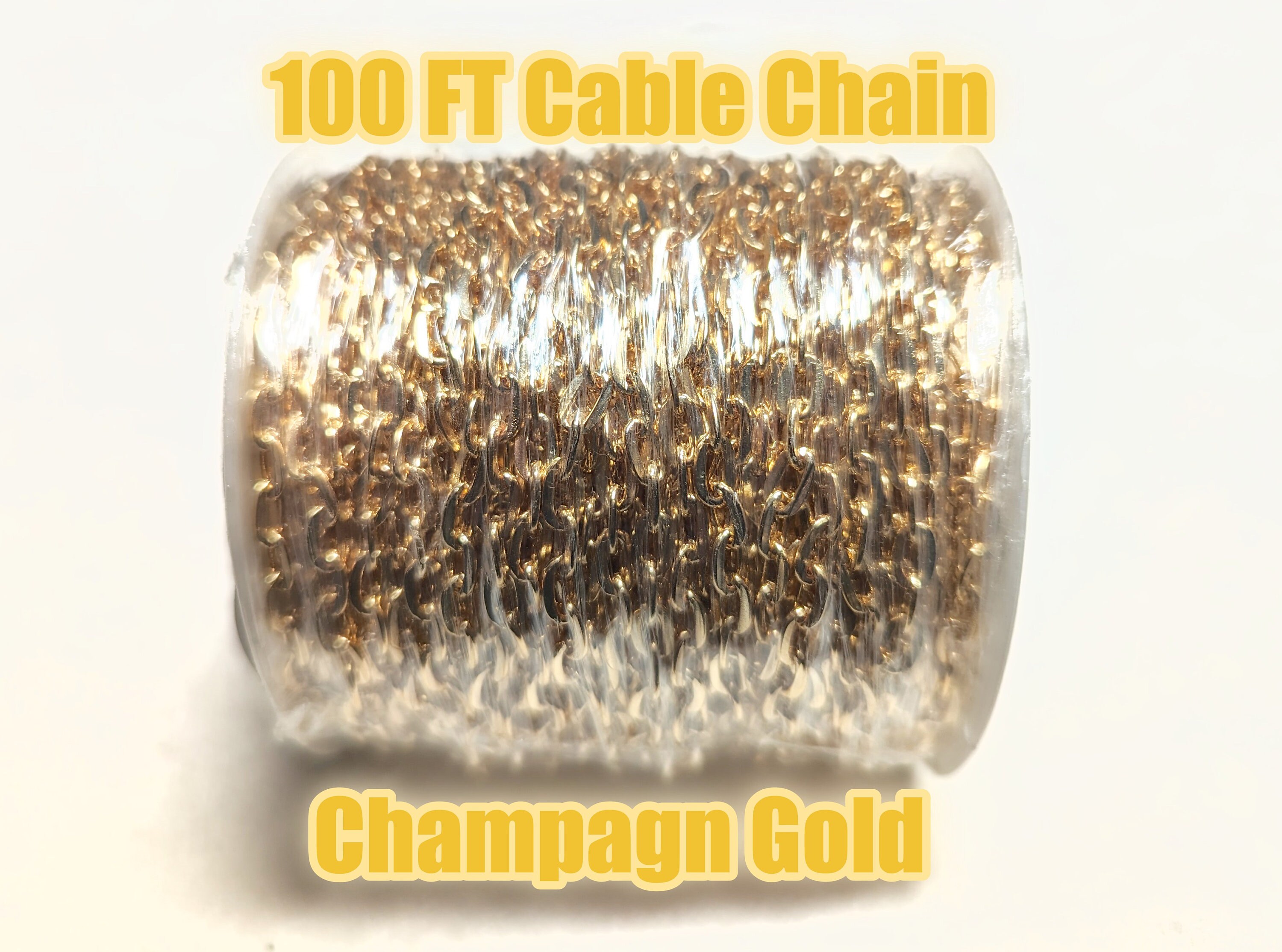 100 Foot Spool: Champagne Gold Cable Chain, 5x7mm Jewelry Making - Etsy