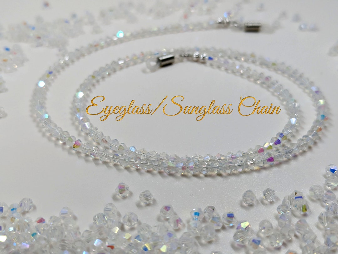 AB Crystal Eyeglass Chain: 26" Bling Sunglass Accessory Gift - Etsy