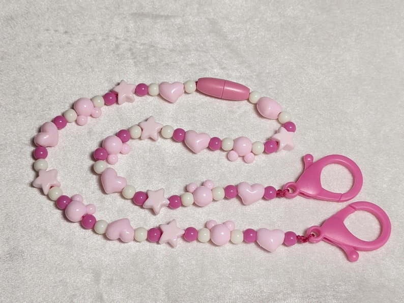 Kids Break Away Face Mask Chain 20 Girls Pink/white - Etsy