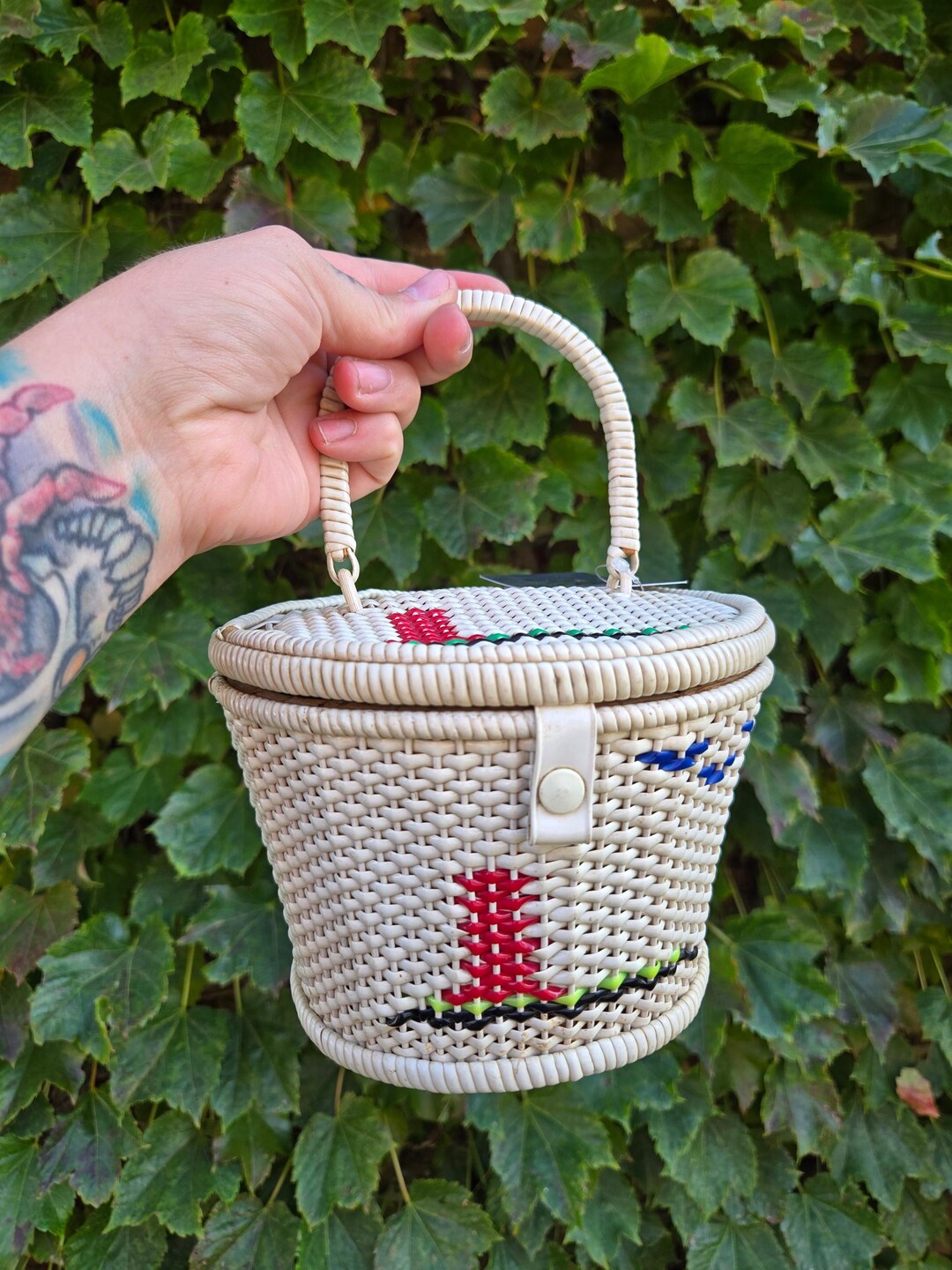 Vintage 1950s White Telephone Cord Unique Lighthouse Basket Purse - Etsy