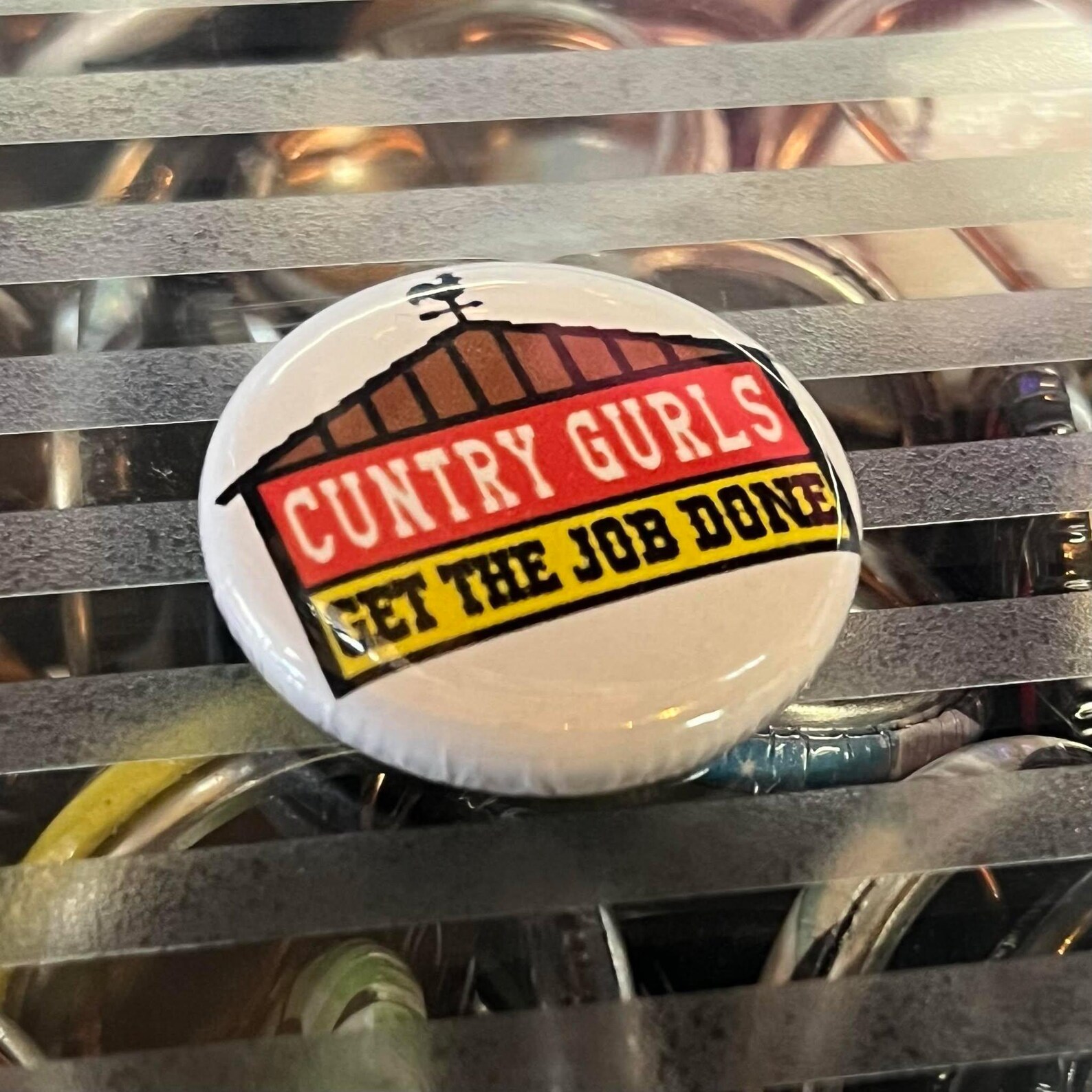 Unforgiven "cuntry Girls" Funny Gas Station Spinoff Handmade Pinback ...