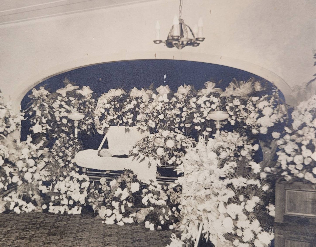 Vintage Victorian Grief & Mourning Funeral Photo - Landscape of Man in ...