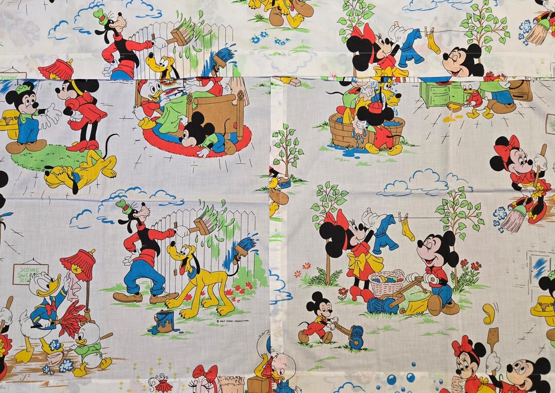 Vintage Mickey Mouse Curtain Set - Etsy