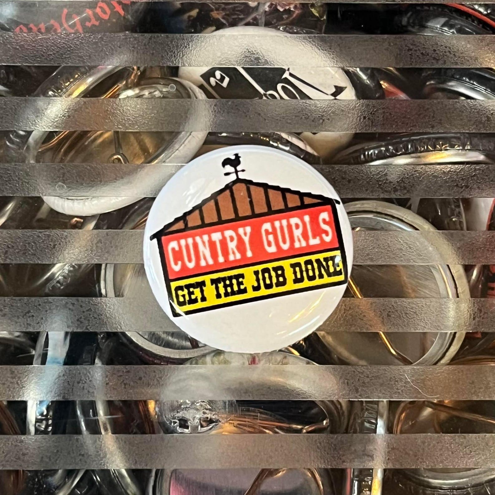 Unforgiven "cuntry Girls" Funny Gas Station Spinoff Handmade Pinback ...