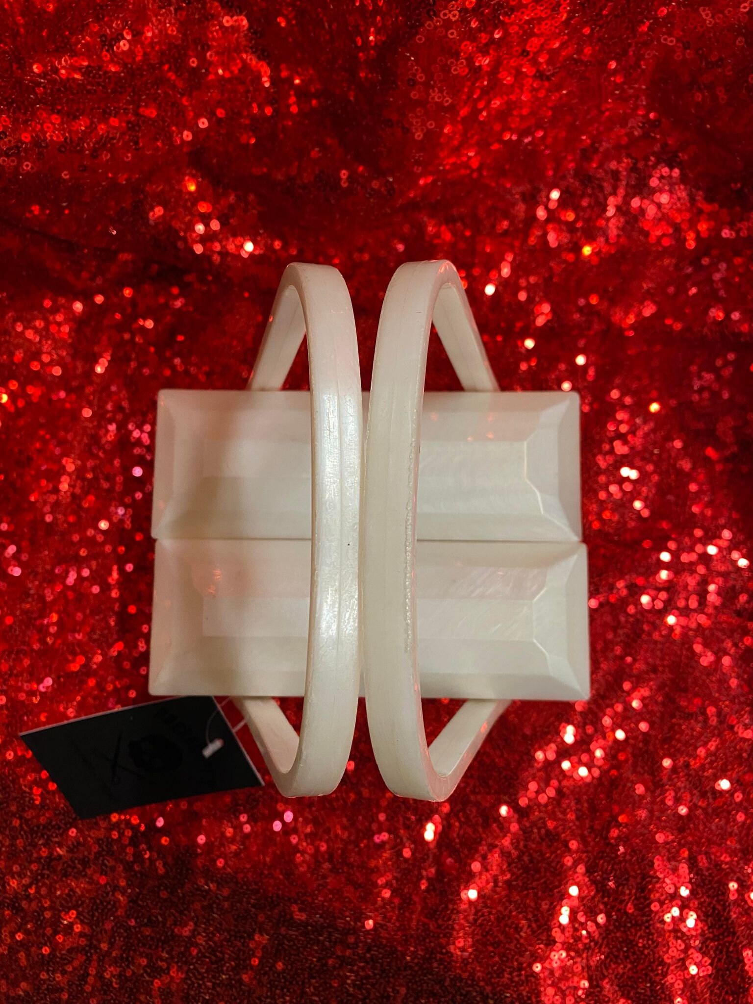 Vintage 1950's Lucite Celluloid Opaque Box Purse With Double Lucite ...