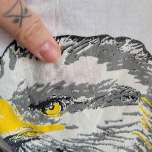 Vintage Shredded Bald Eagle Tshirt White America Biker Pride Icon ...