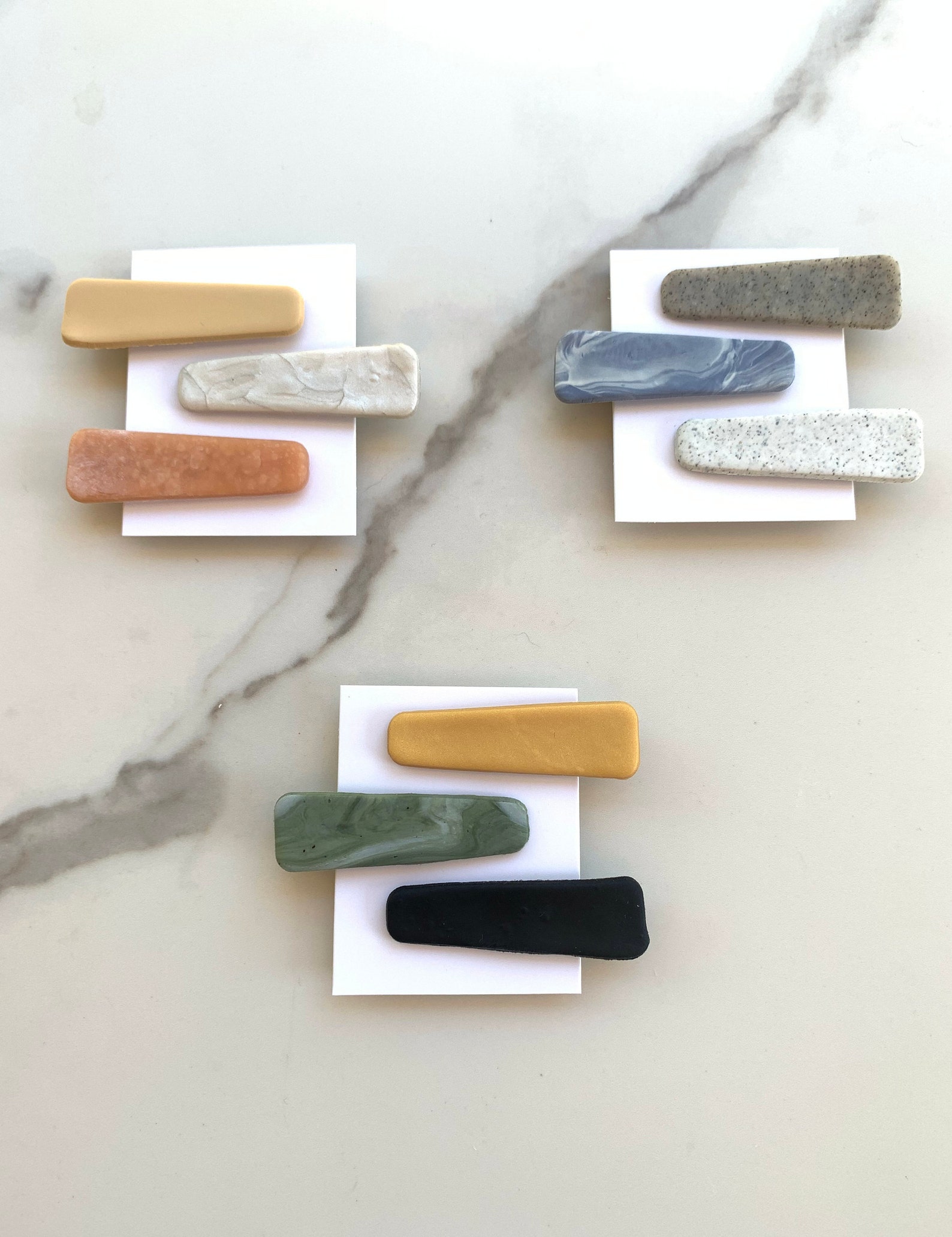 The Bar Clip Set Handmade Polymer Clay Clip | Etsy