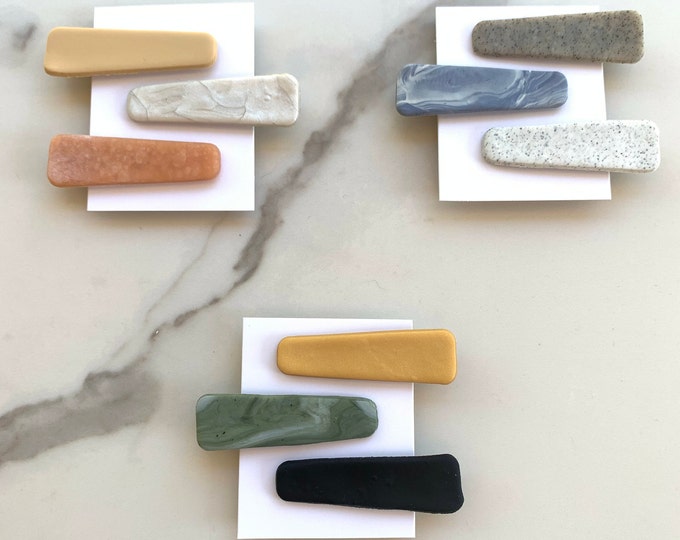 The Bar Clip Set Handmade Polymer Clay Clip - Etsy