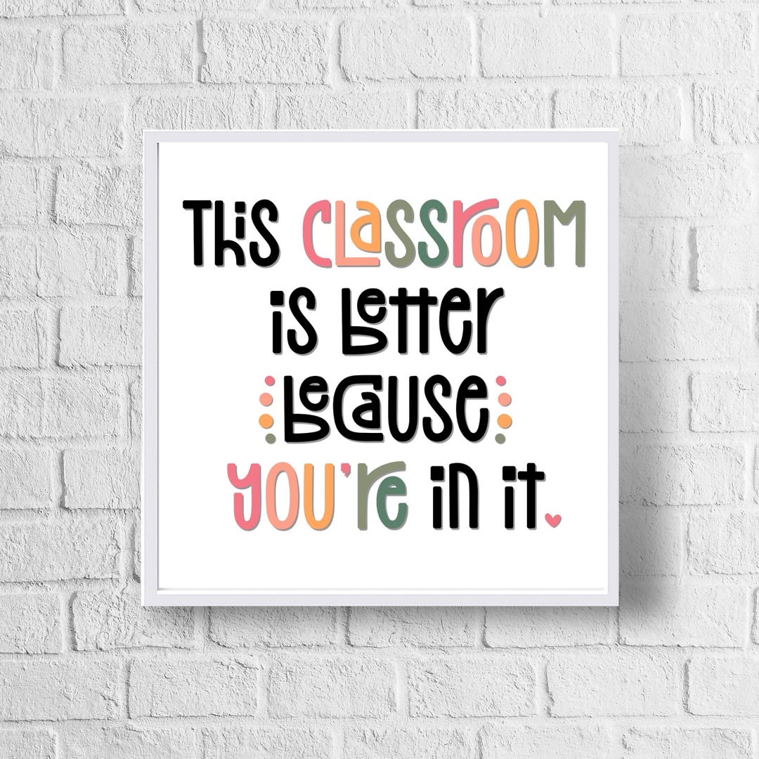 Classroom Wall Art: Positive Rainbow Quote (digital Download 8x8in PDF ...