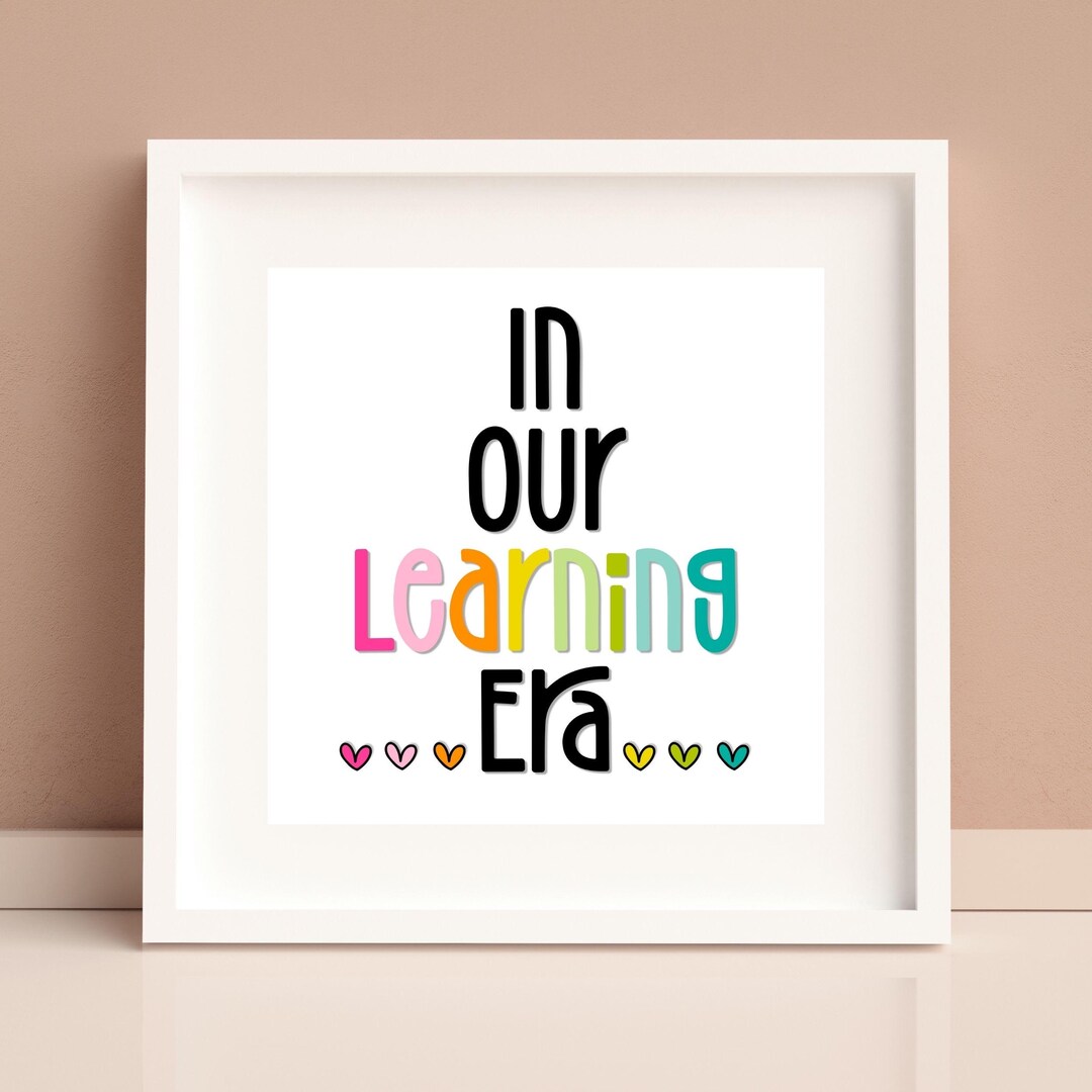 In Our Learning Era Pastel Rainbow Classroom Poster, Colorful Wall Art ...