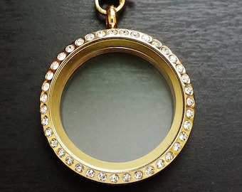 Gold Floating Locket - Etsy