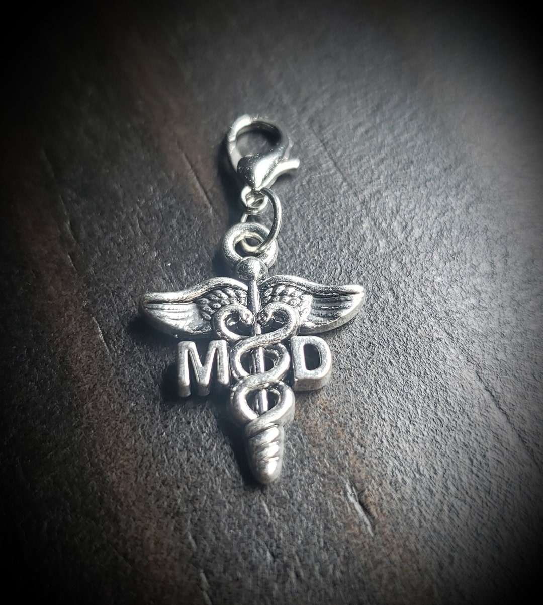 Doctor Caduceus Charm-md Charm-medical Charm-dangle Charm-hanging Charm ...