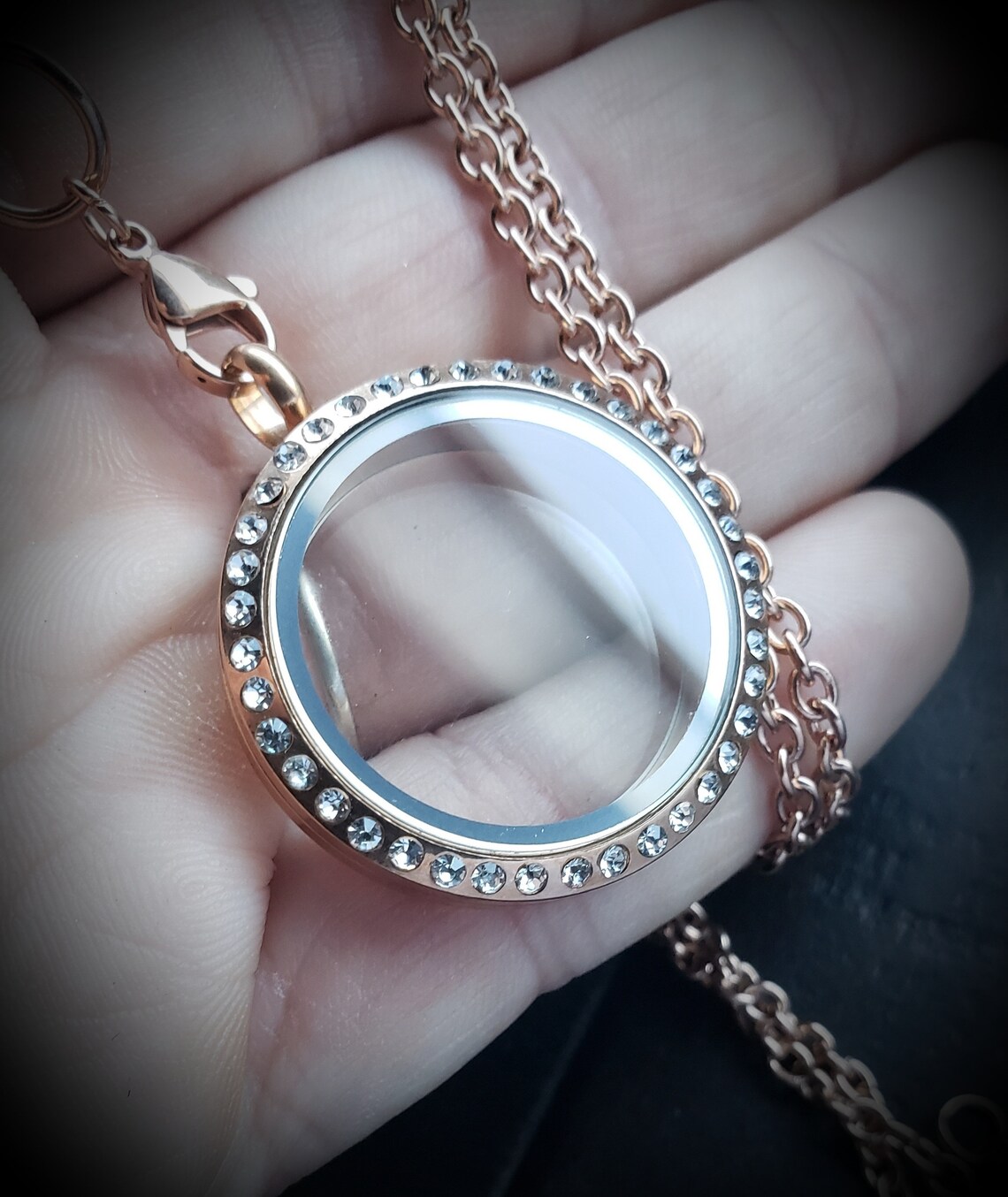 Large 30mm Rose Gold Floating Locket-stainless - Etsy