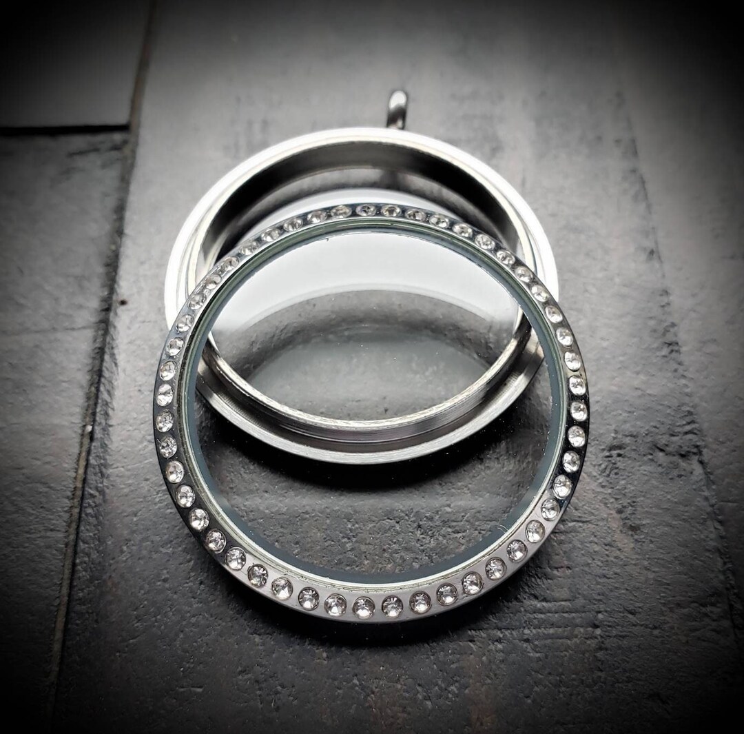XXL Crystal Face Floating Locket: 38mm Stainless Steel Twist-on Face - Etsy