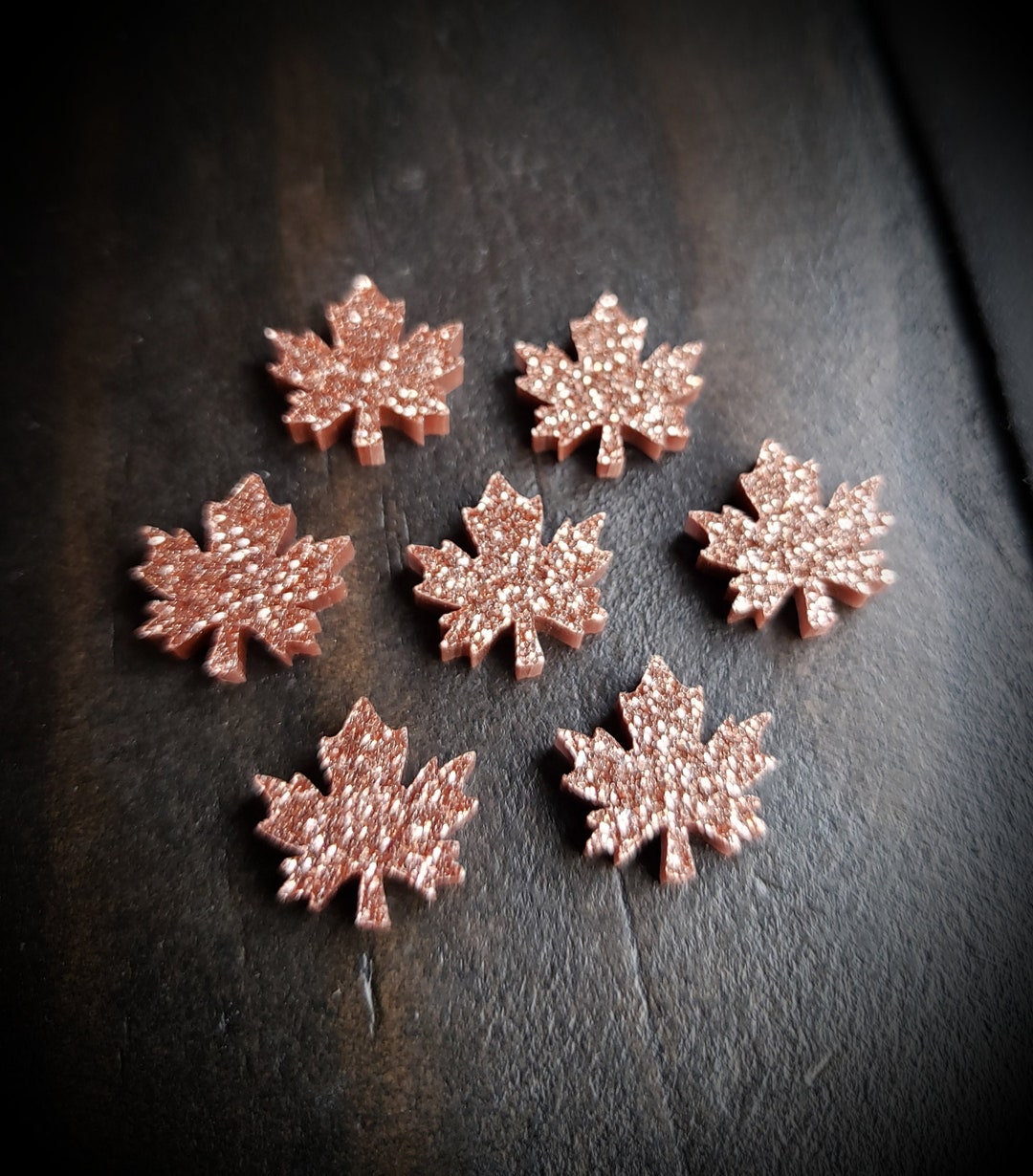 Brown Glitter Maple Leaf Floating Charm: Fall Locket Filler (12mmx13mm ...