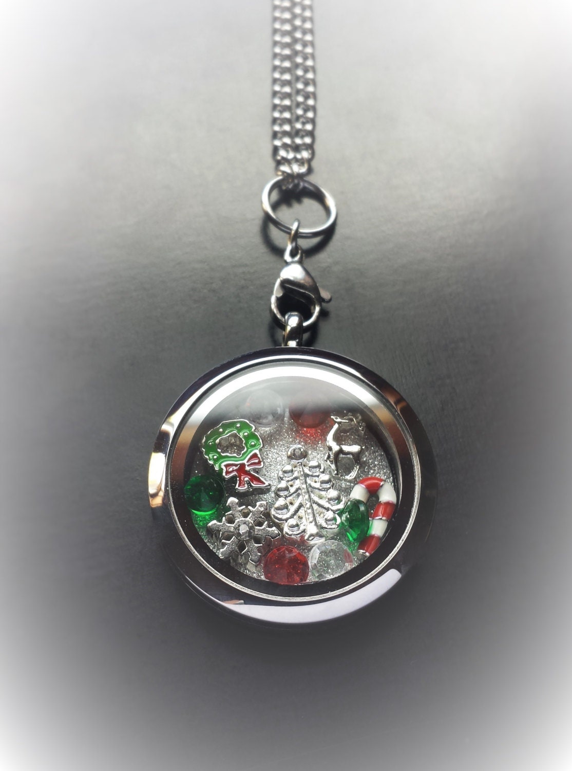 Holiday Floating Locket Necklace-Includes Locket Charms | Etsy