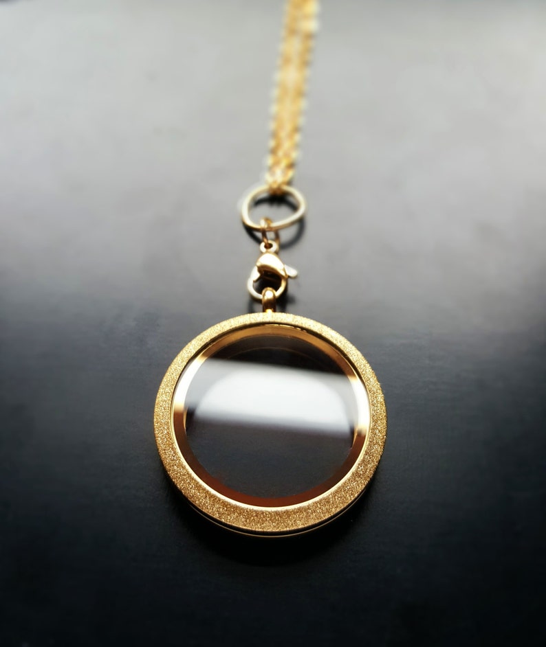 Large 30mm Gold Sparkle Floating Locket-twist/ Glitter | Etsy