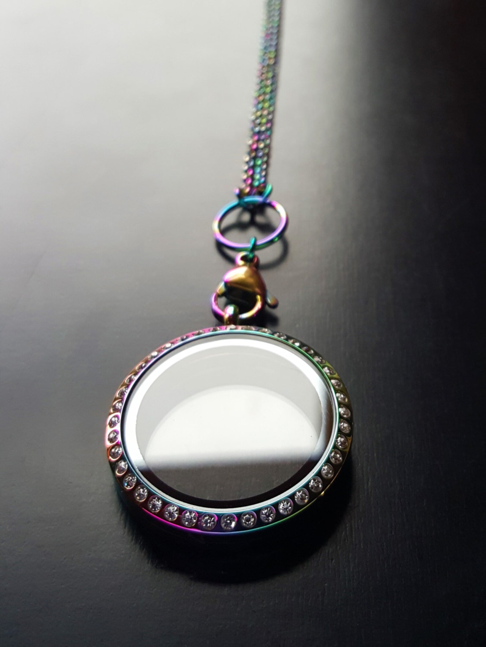 Large (30mm) Rainbow Floating Locket-stainless Steel-crystal Twist Face ...