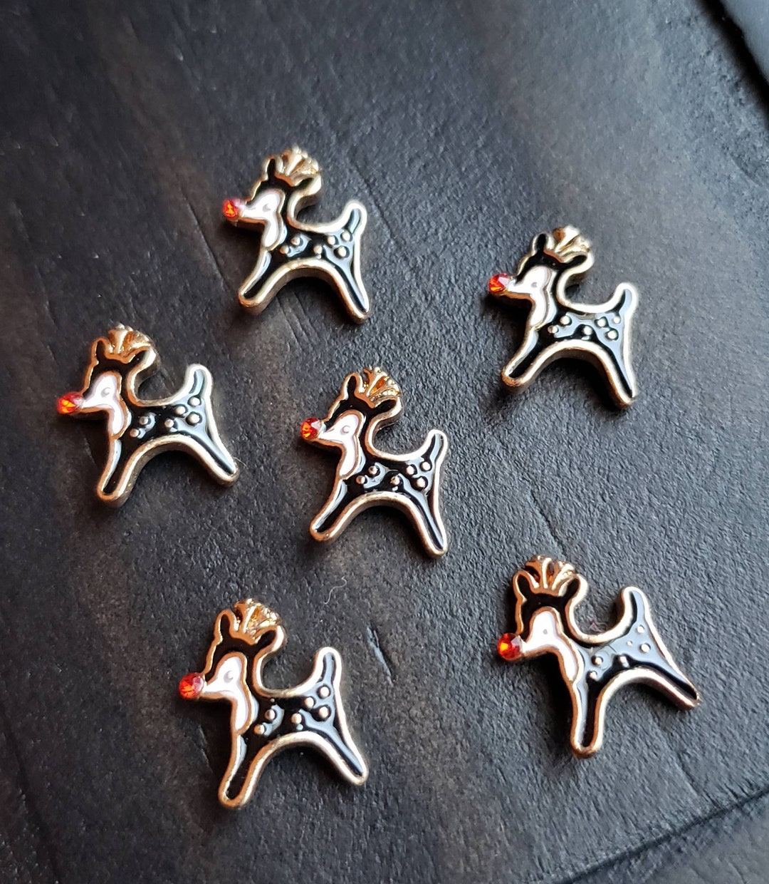 Rudolph Floating Charm for Floating Lockets-red or Black Reindeer ...