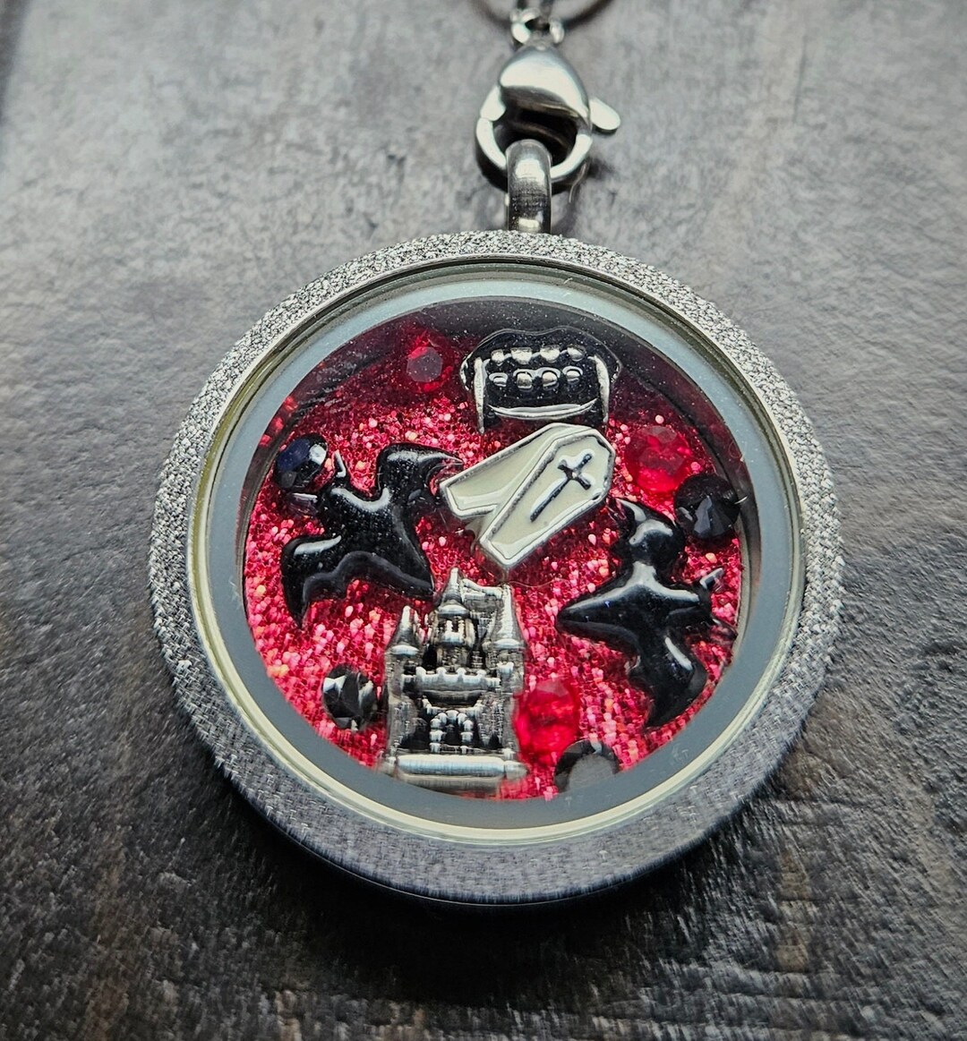 Halloween Floating Locket Set-includes Locket, Matching Necklace Chain ...