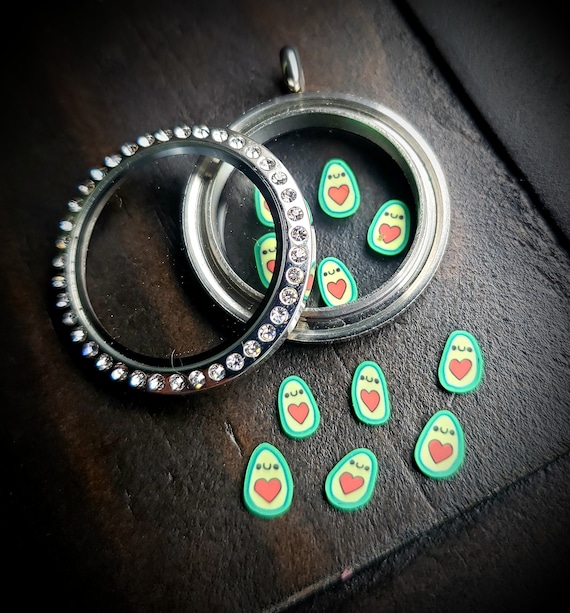 Avocado Floating Locket Confetti-avocado Charms-5 10 or 20 - Etsy
