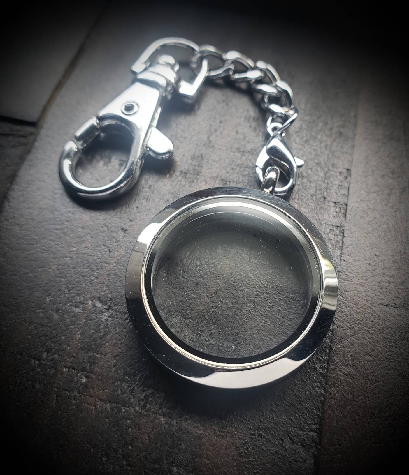 Large 30mm Silver Floating Locket Key Chain-stainless - Etsy
