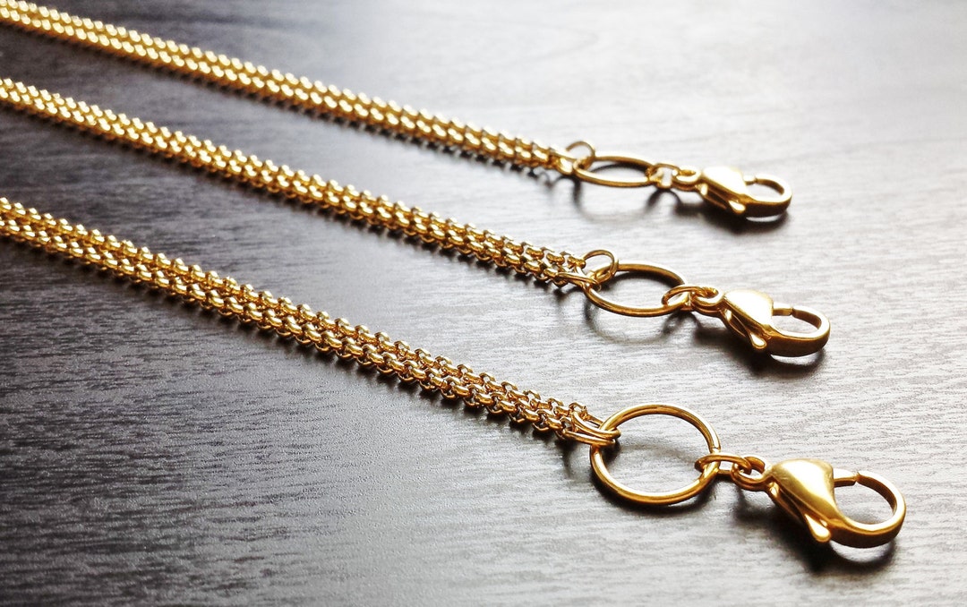 32 Inch Gold Necklace Chain for Floating Lockets & Pendants-stainless ...