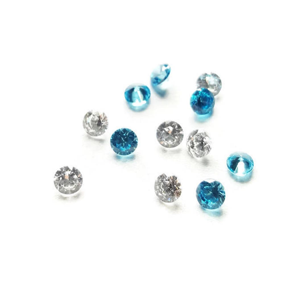 Winter Stardust Crystal Mix -12-pack-blue & Clear Cubic Zirconia-2.8mm ...