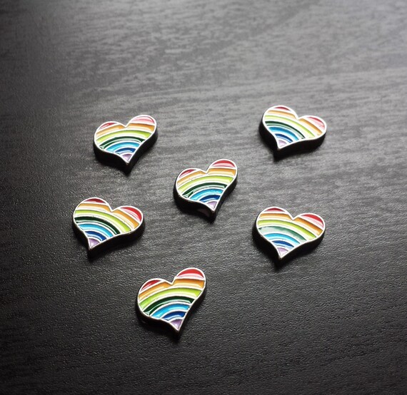 Rainbow Heart Floating Charm for Floating Lockets-Gift Idea | Etsy