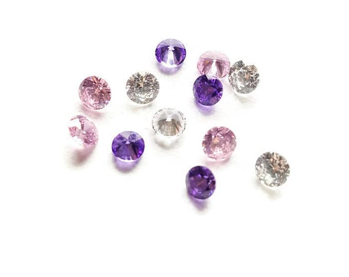 Stardust Crystal Mix 12-pack-purple Clear Pink Cubic - Etsy